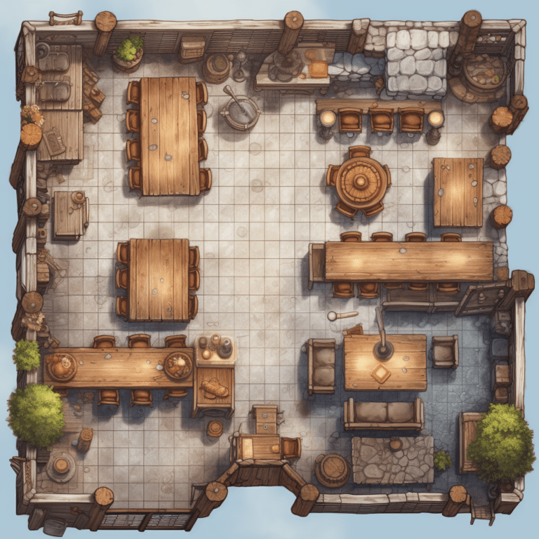 Tavern Layout Maps - NPC Beta Tavern NPC and map assets for homebrew RPG